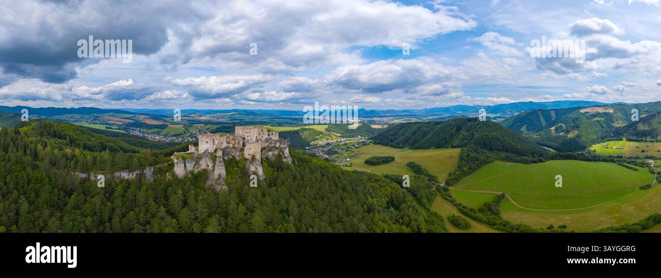 Panorama view of Lietava castle in Slovakia.IMAGE Stock Photo - Alamy
