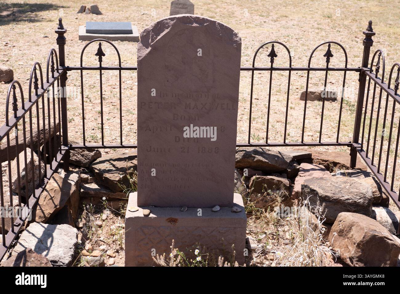 Resting place of Peter Maxwell in Old Fort Sumner Cemetery Stock Photo ...