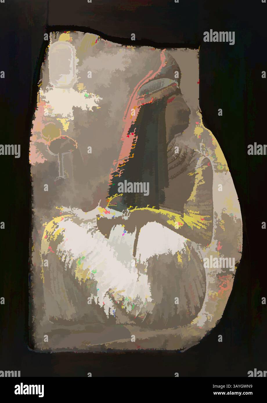 A mysterious figure adorned in ancient attire, sitting gracefully ...