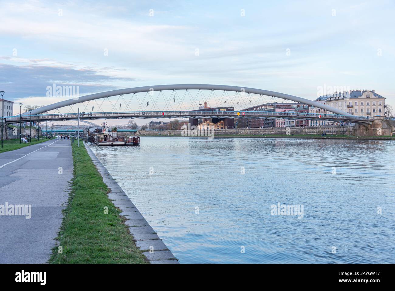 Father Bernateks Bridge in Polish town Krakow Stock Photo - Alamy