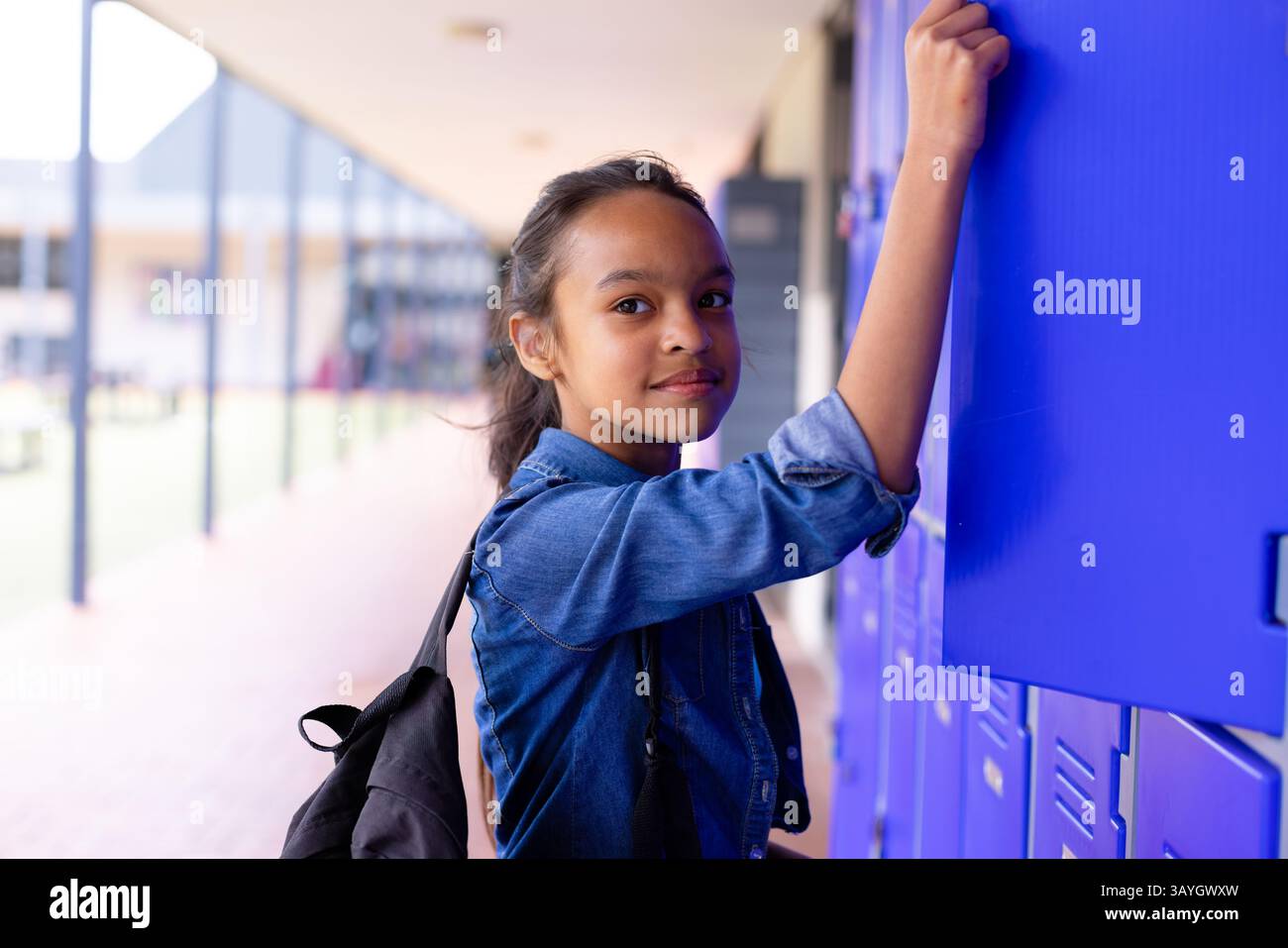 Female child student reaching hi-res stock photography and images - Alamy