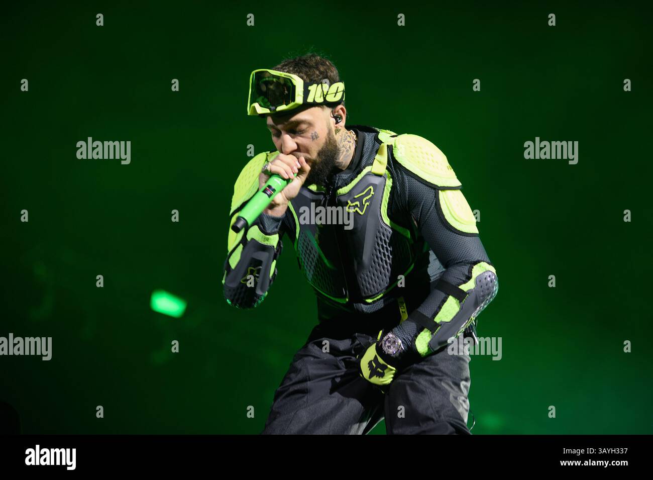 Singer JC Reyes performs during the concert Movistar Arena in Madrid ...