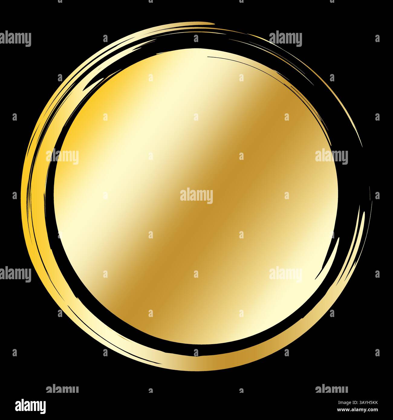 Golden circle shine. Gradient gold ring. Luxury round shape. Vector ...