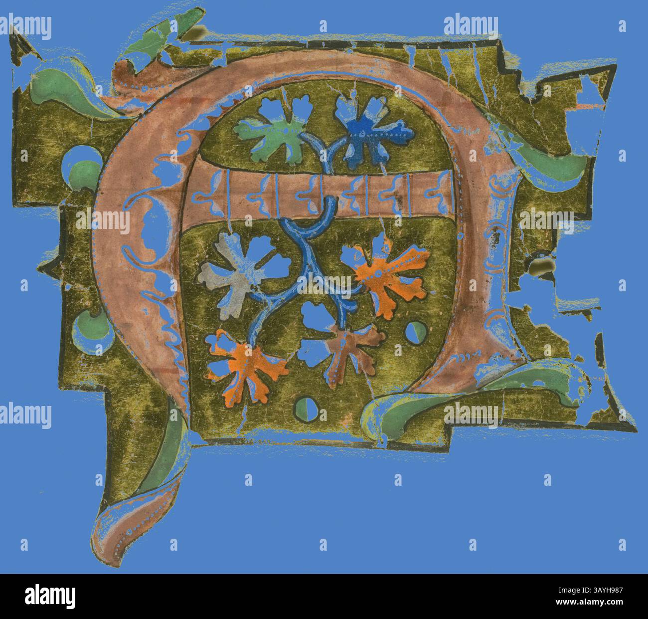 A vibrant garden layout features a stylized design with colorful floral ...