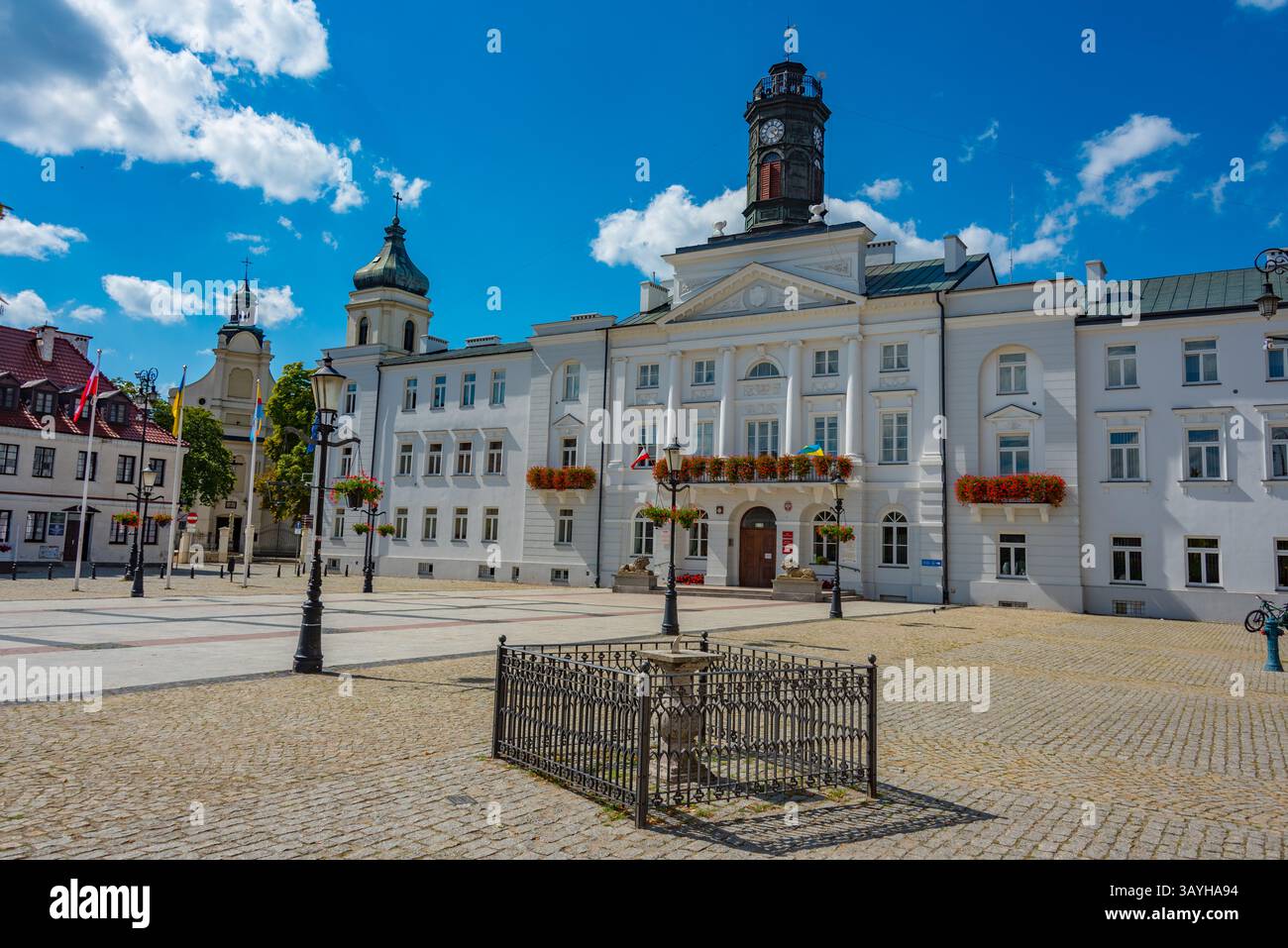 White town hall in Polish city Plock.IMAGE Stock Photo - Alamy