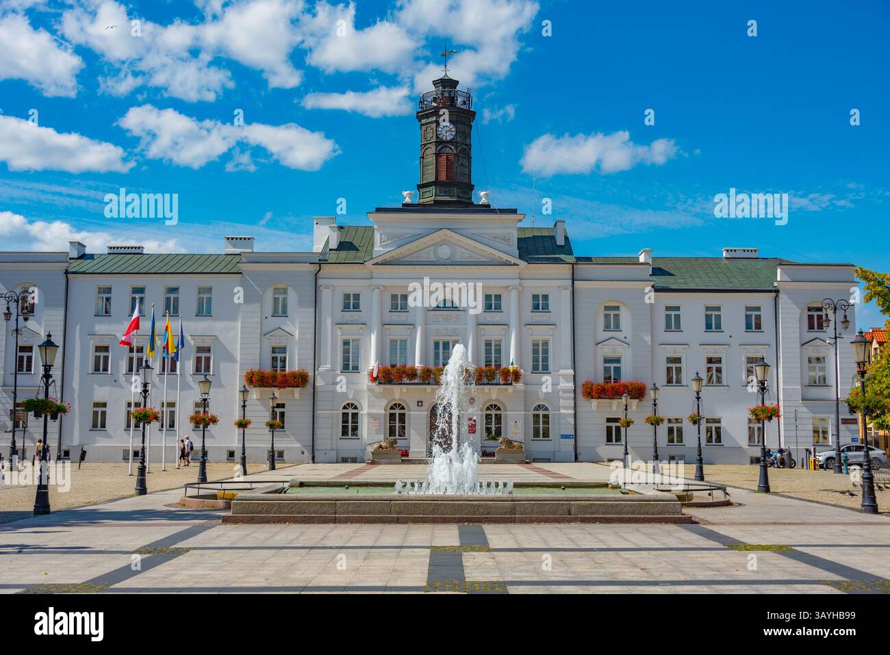 White town hall in Polish city Plock.IMAGE Stock Photo - Alamy