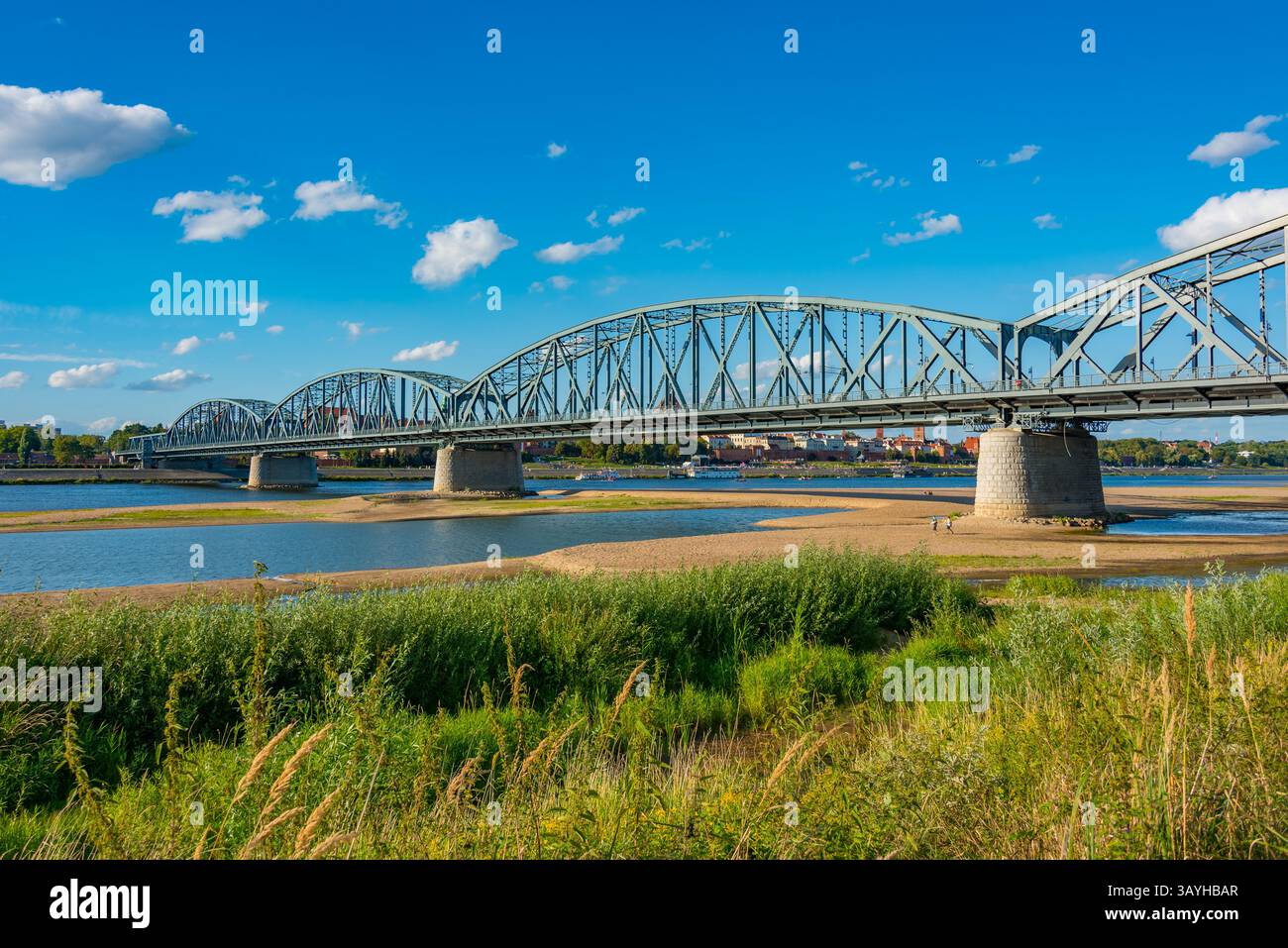 The Jozef Pilsudski Bridge and panorama of Torun, Poland.IMAGE Stock ...