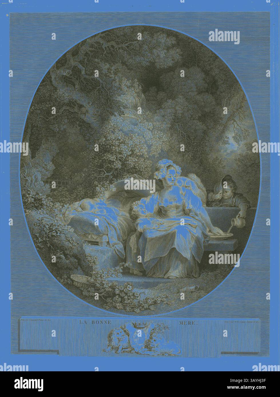 A serene scene depicts a nurturing figure, surrounded by soft drapery ...