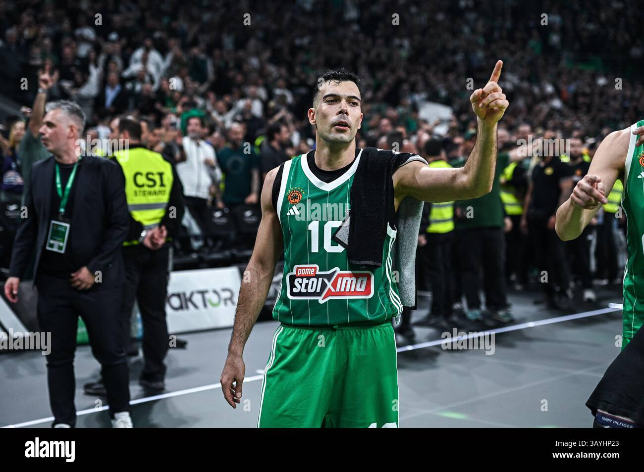 Athens, Greece. 23rd Apr, 2025. 10 Kostas Sloukas of Panathinaikos ...