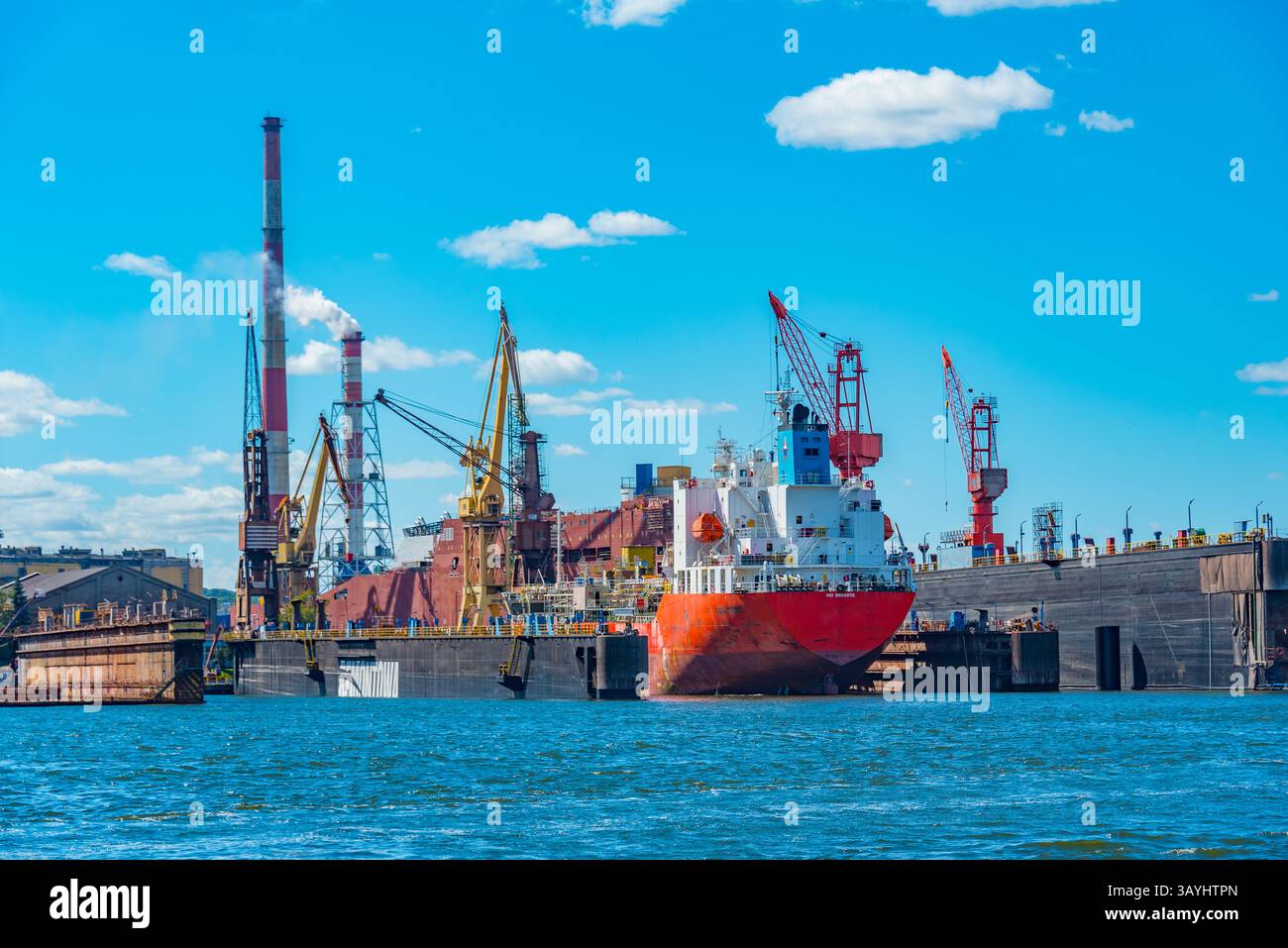 Commercial vessels in port of Gdansk, Poland.IMAGE Stock Photo - Alamy