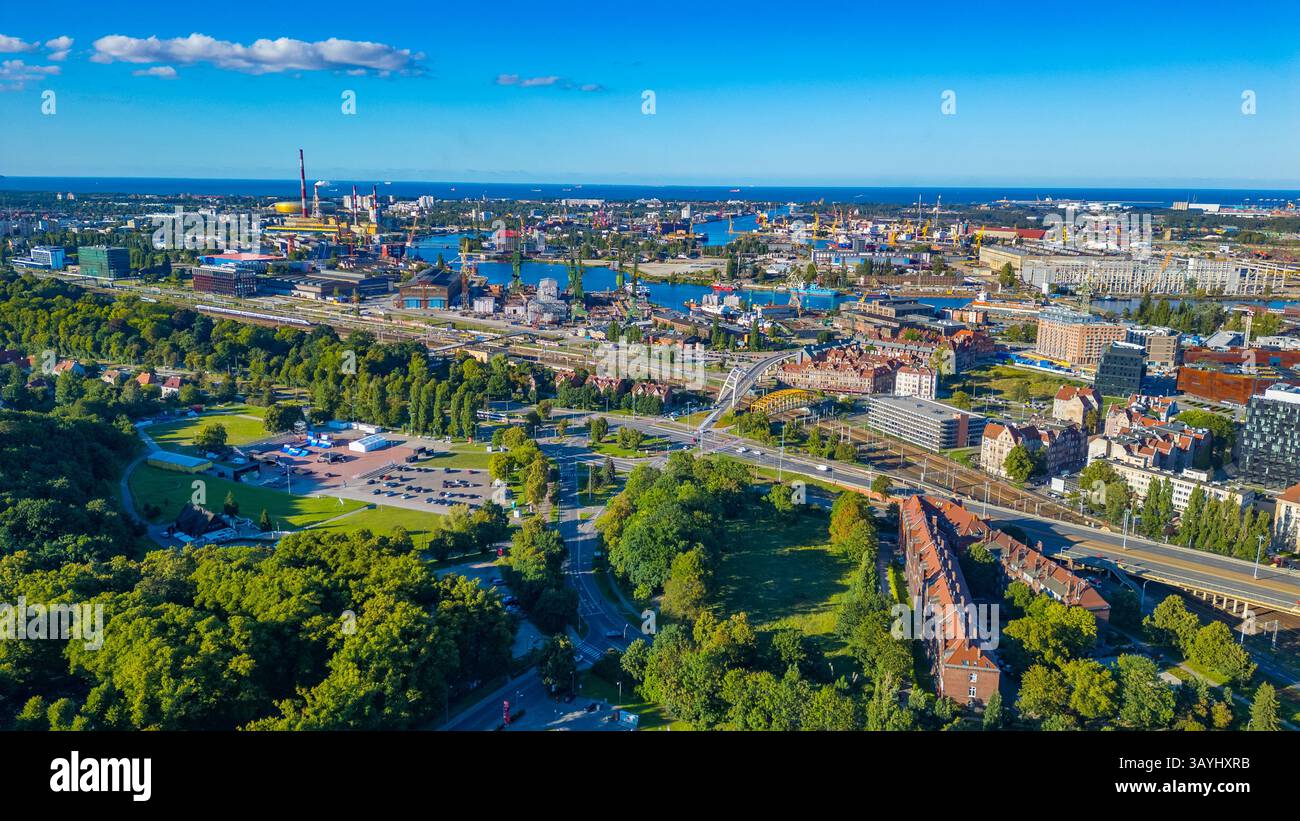 Panorama view of port of Gdansk, Poland.IMAGE Stock Photo - Alamy