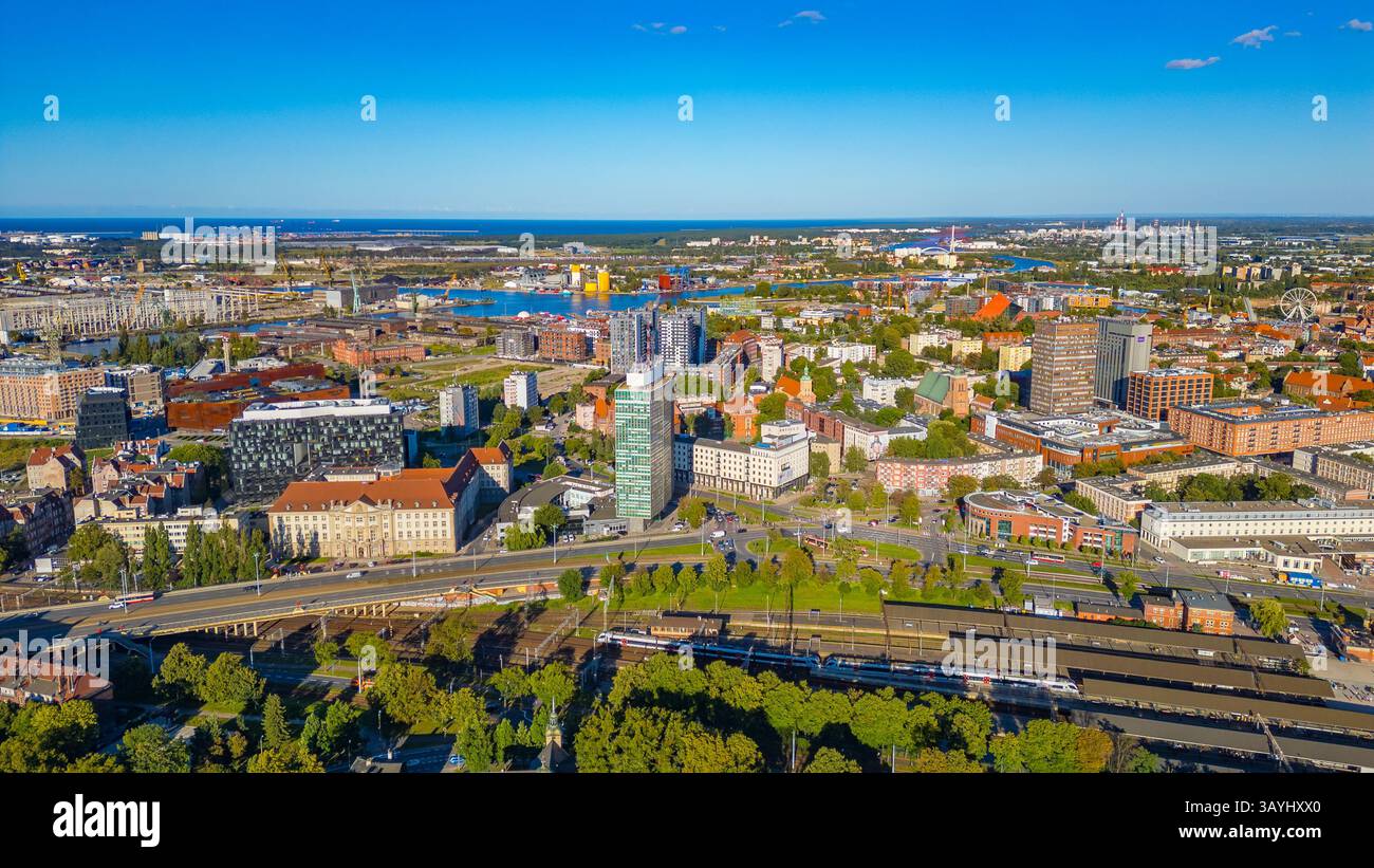 Panorama view of port of Gdansk, Poland.IMAGE Stock Photo - Alamy
