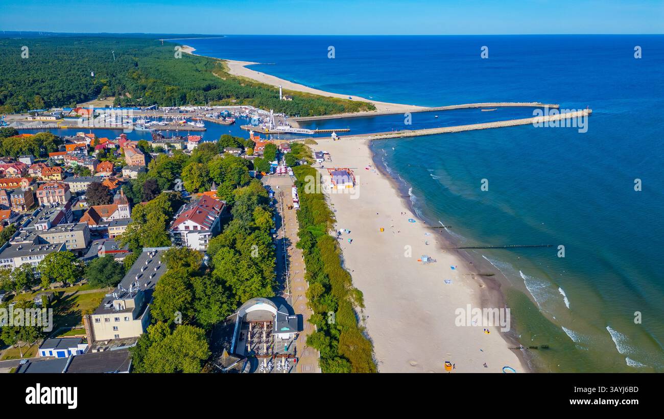 Panorama view of Polish town Ustka.IMAGE Stock Photo - Alamy