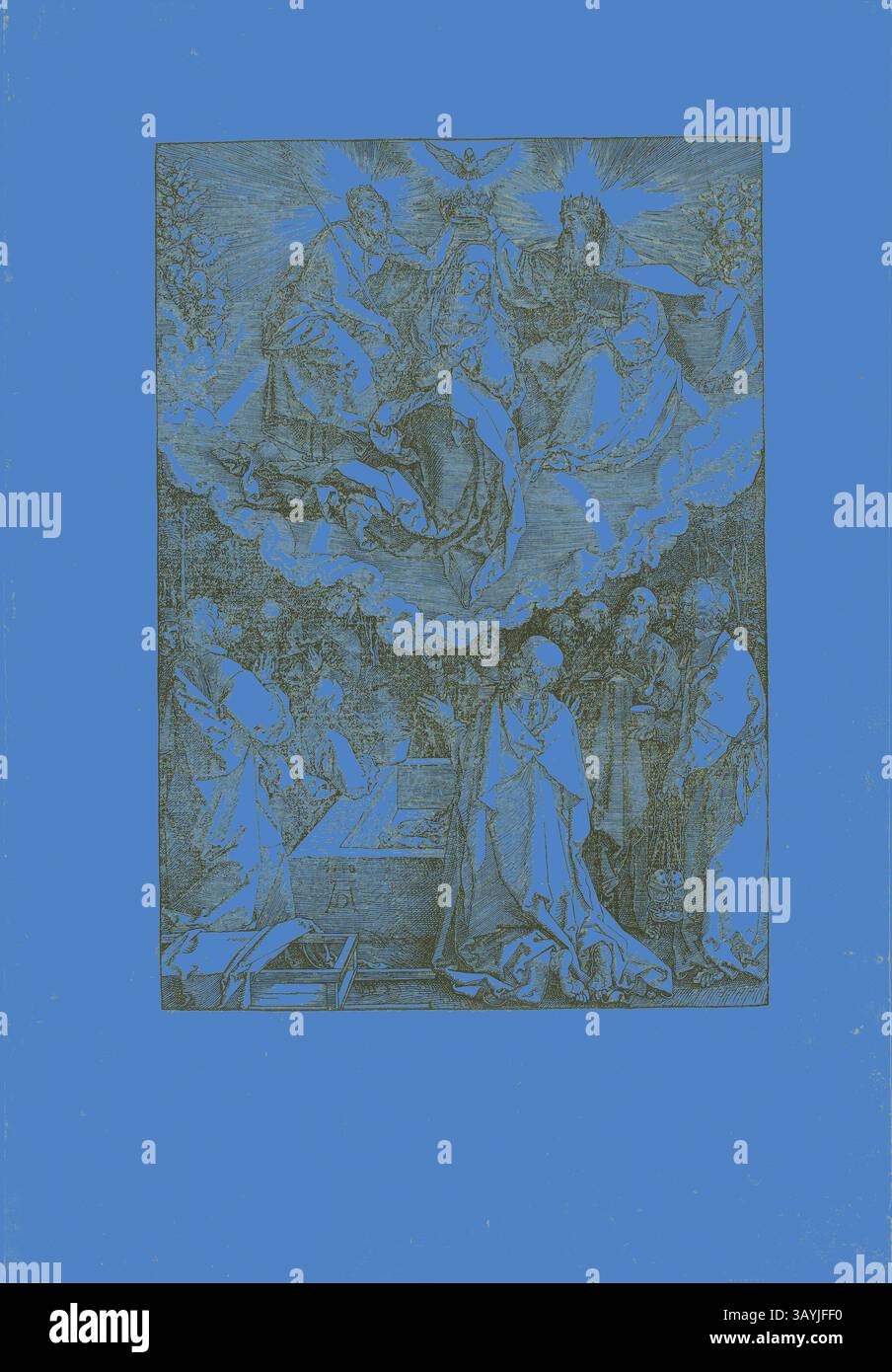 A religious scene depicting a celestial gathering, with figures in ...