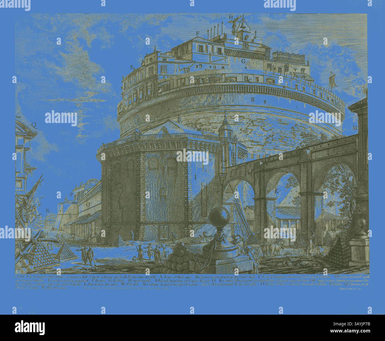 A grand architectural structure dominates the scene, showcasing ...