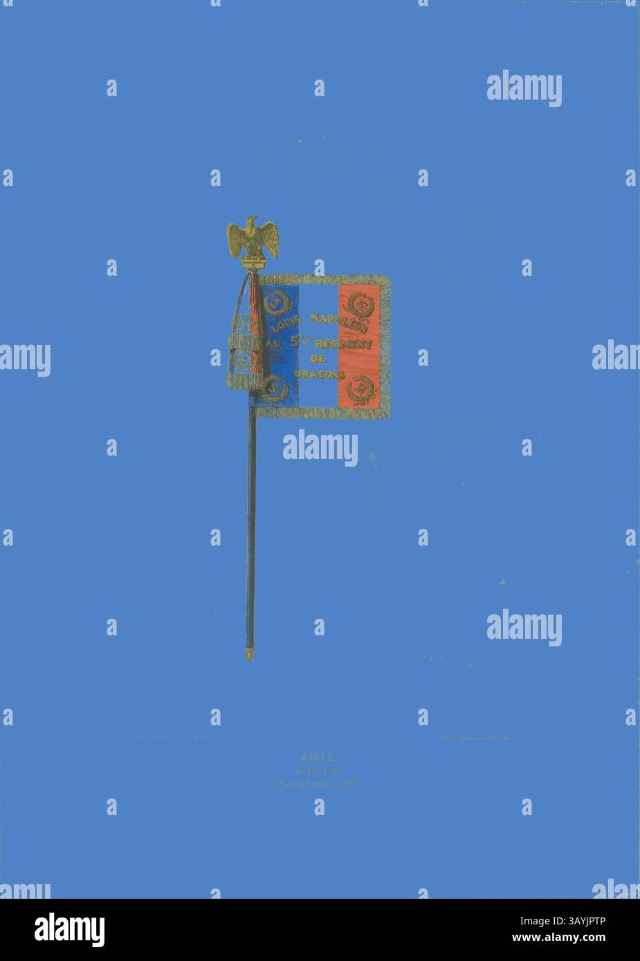 A vibrant flag featuring an eagle emblem, adorned with intricate ...