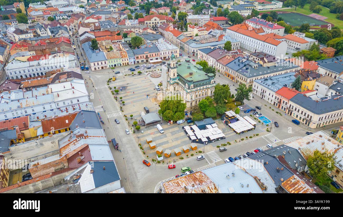 Panorama view of the old town of Nowy Sacz in Poland.IMAGE Stock Photo ...