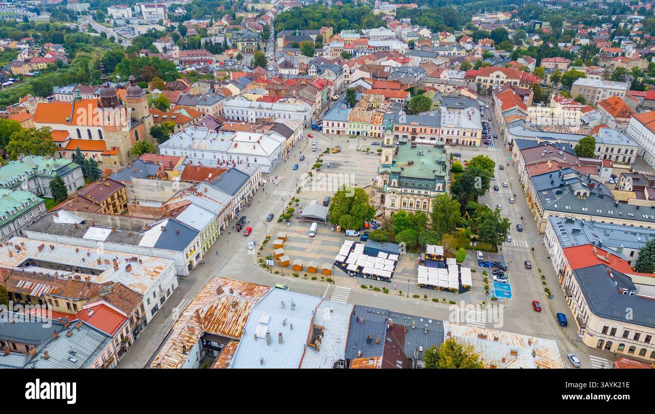 Panorama view of the old town of Nowy Sacz in Poland.IMAGE Stock Photo ...
