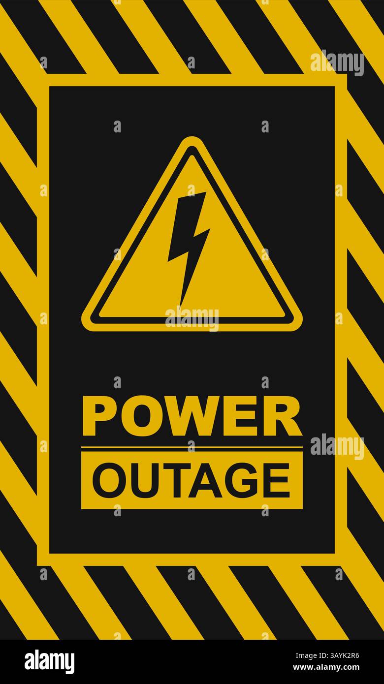 Power outage warning vertical poster. Blackout poster icon and sign on ...