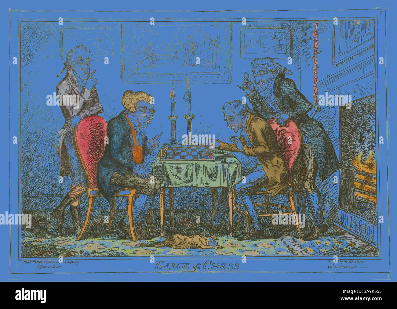 A lively chess game unfolds in a cozy room, featuring two gentlemen ...