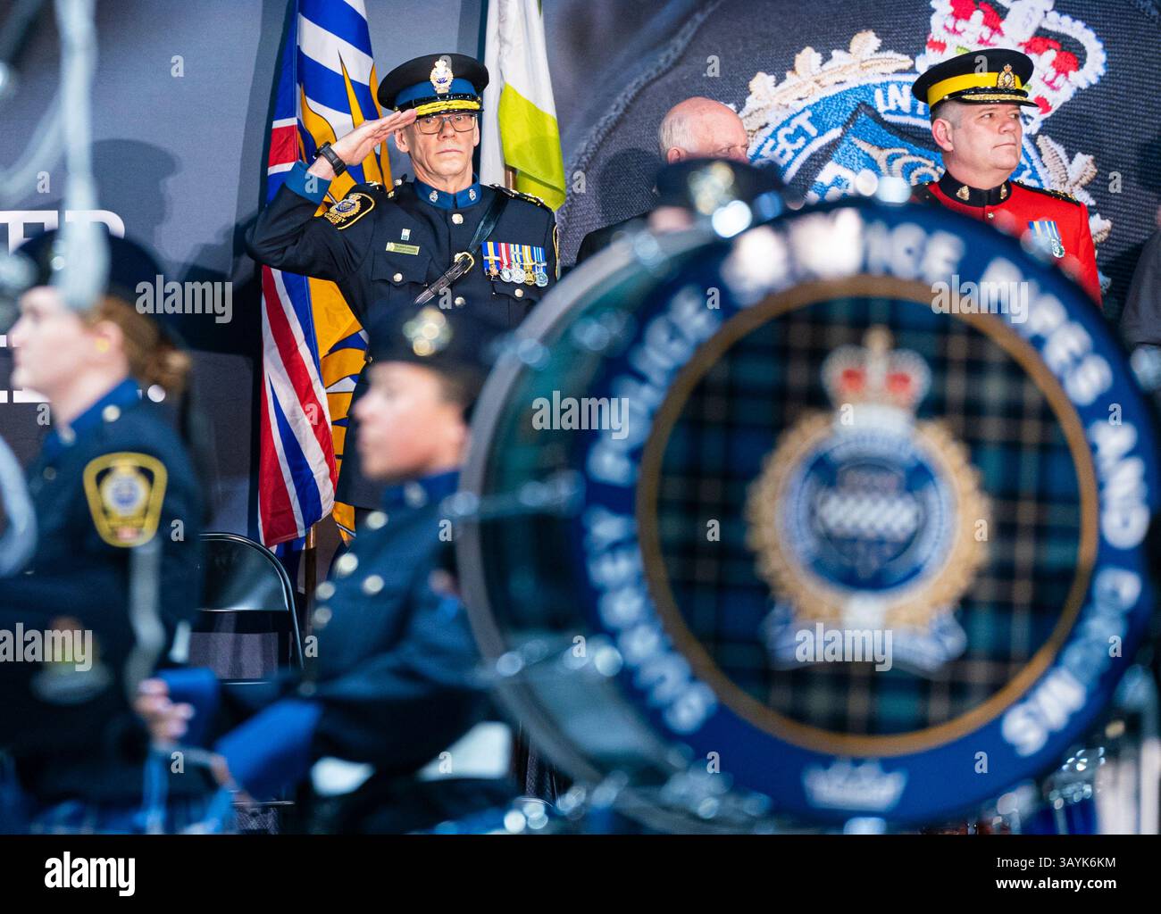Surrey, Canada. 22nd Apr, 2025. Chief Norm Lipinski of the Surrey ...