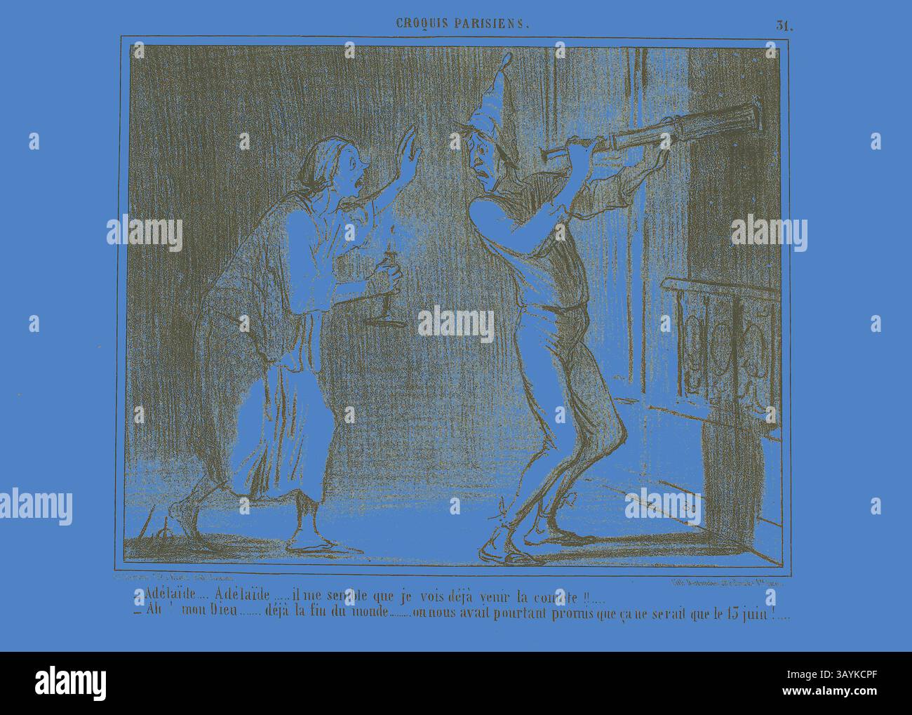 A whimsical scene features a character in a pointed hat aiming a ...