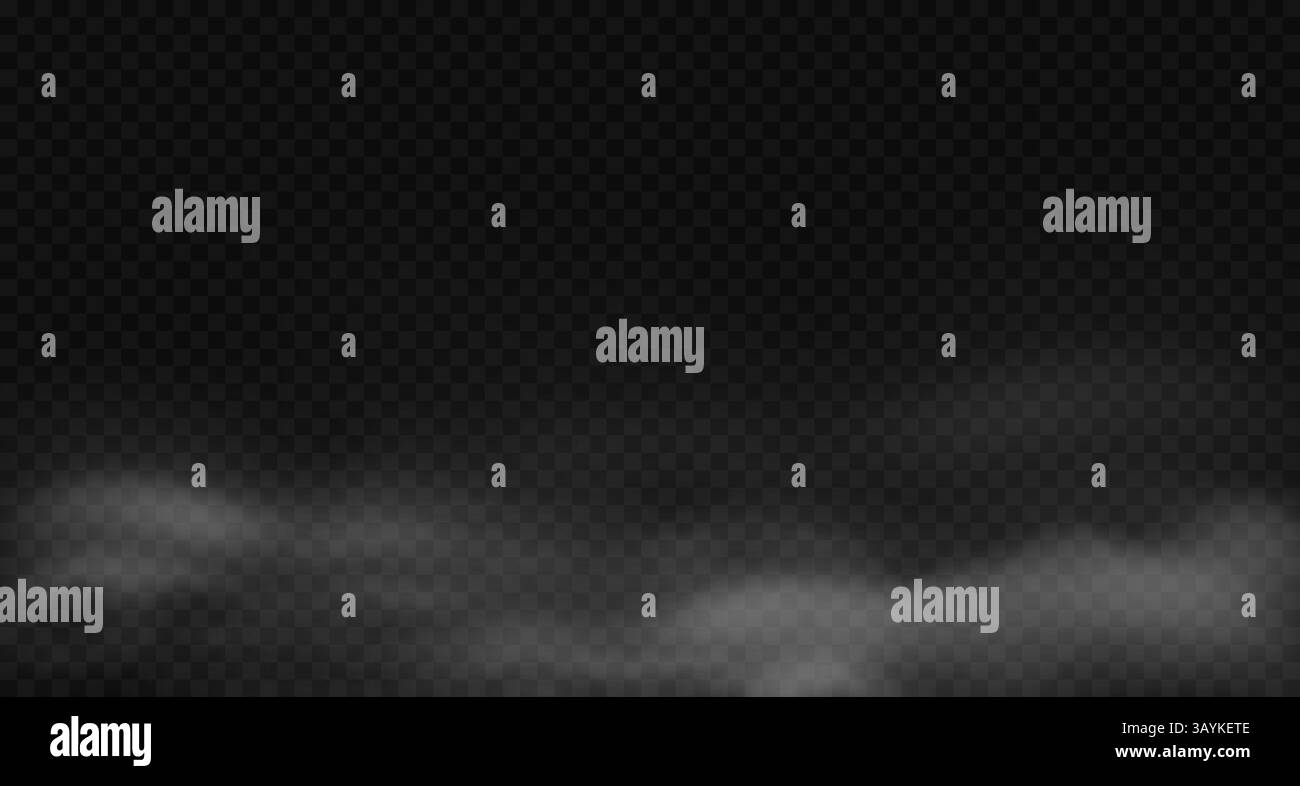 White smoke, mist blending with spooky fog, steam. Realistic ground ...