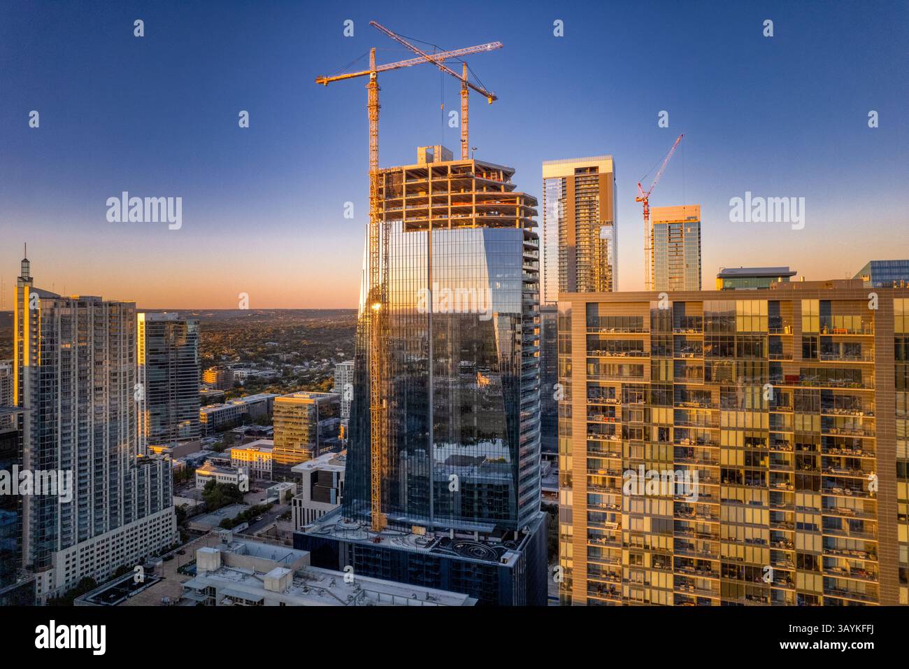 The Republic tower under construction in downtown Austin, Texasas seen ...