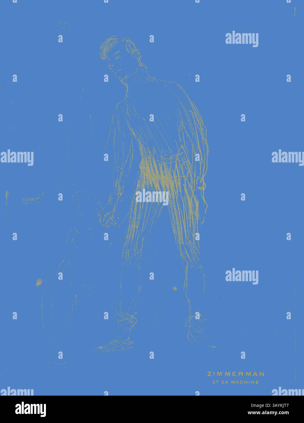 A stylized figure stands with a relaxed posture, showcasing an artistic ...