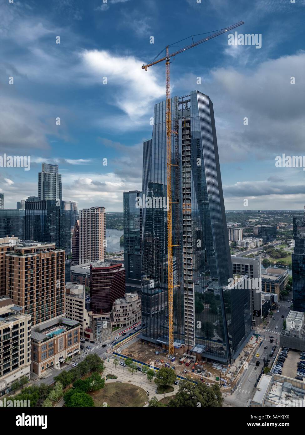 An aerial view of the current state of construction on The Republic, a ...