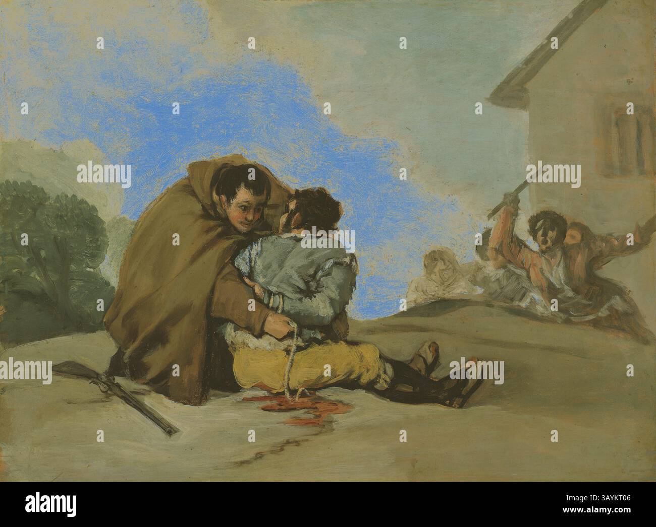 Somber scene depicts two figures hi-res stock photography and images ...