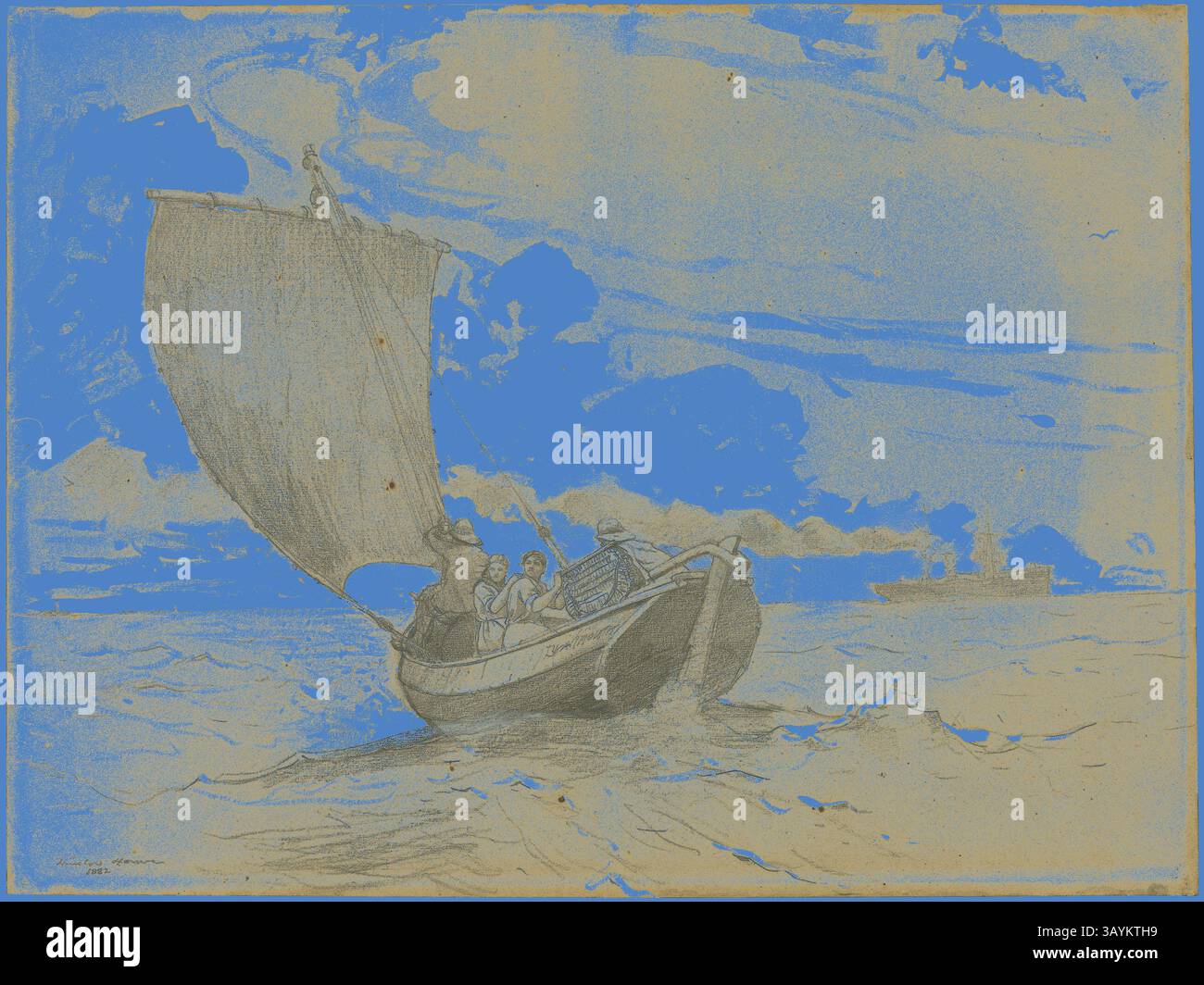 Small sailing boat glides across hi-res stock photography and images ...