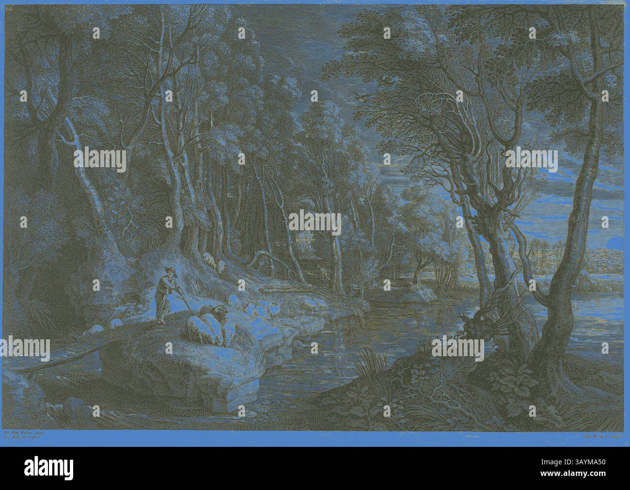 A serene landscape featuring a tranquil river winding through a lush ...