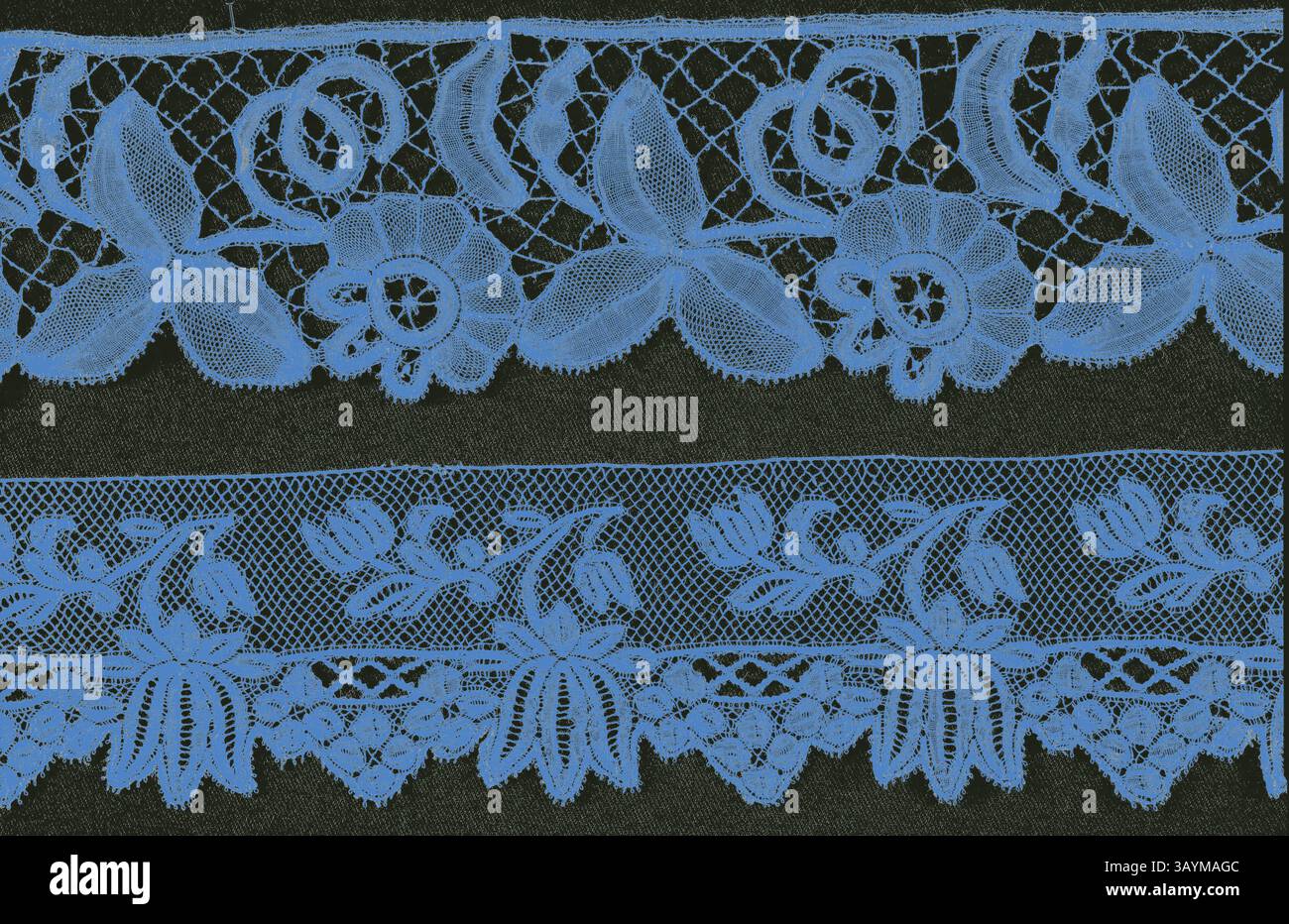 A collection of intricate lace patterns showcasing floral motifs and ...