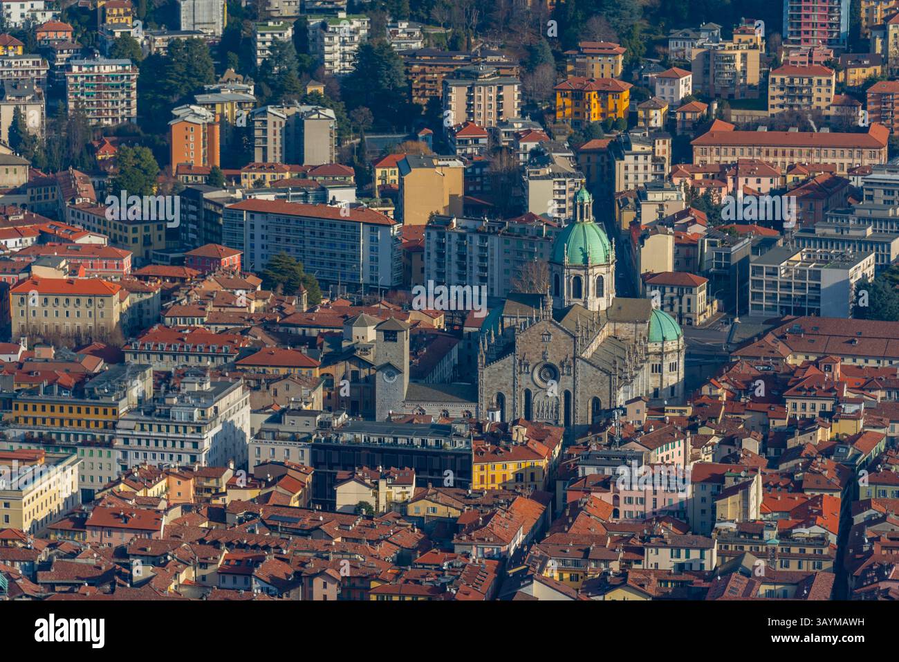 Aerial view of cathedral of Santa Maria Assunta in Como, Italy.IMAGE ...