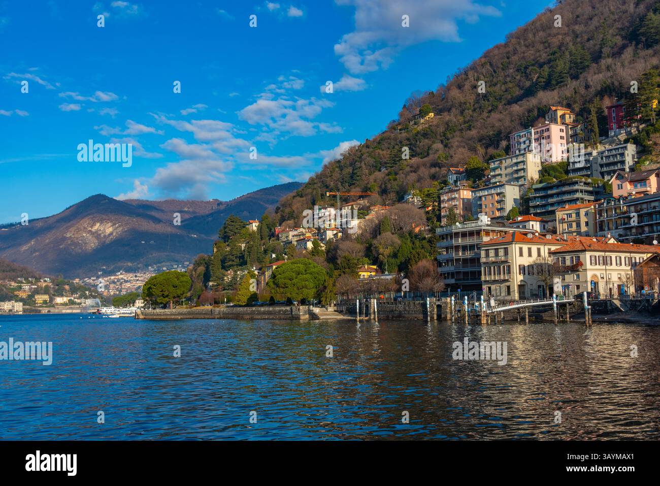 Summer residences alongside lake Como in Italy.IMAGE Stock Photo - Alamy