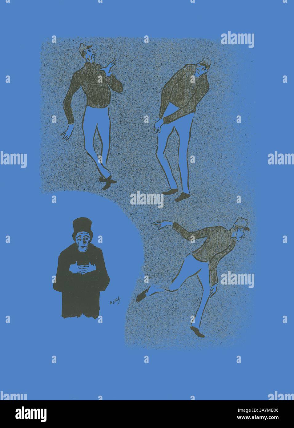 A whimsical illustration featuring three stylized figures in dynamic ...