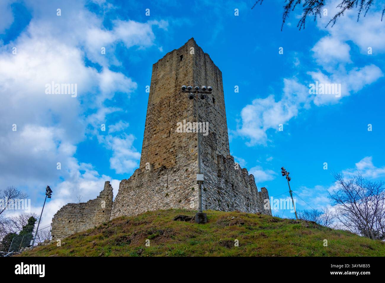 Castello Baradello overlooking Italian town Como.IMAGE Stock Photo - Alamy