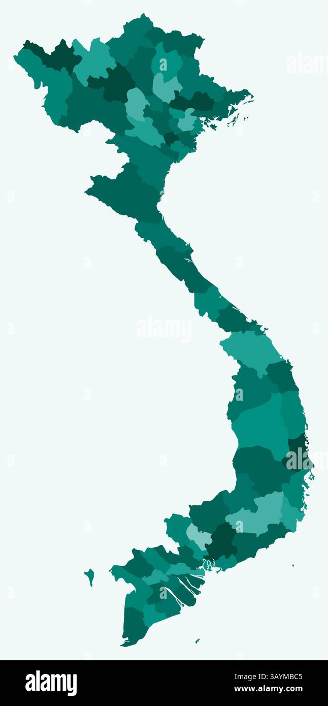 Map of Vietnam with regions. Just a simple country border map with ...