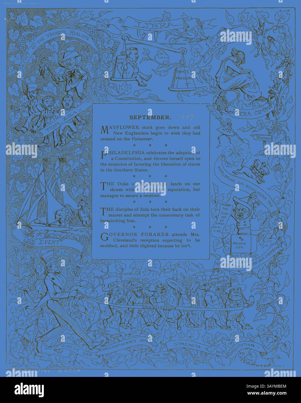 An artistic depiction highlighting significant events of September ...