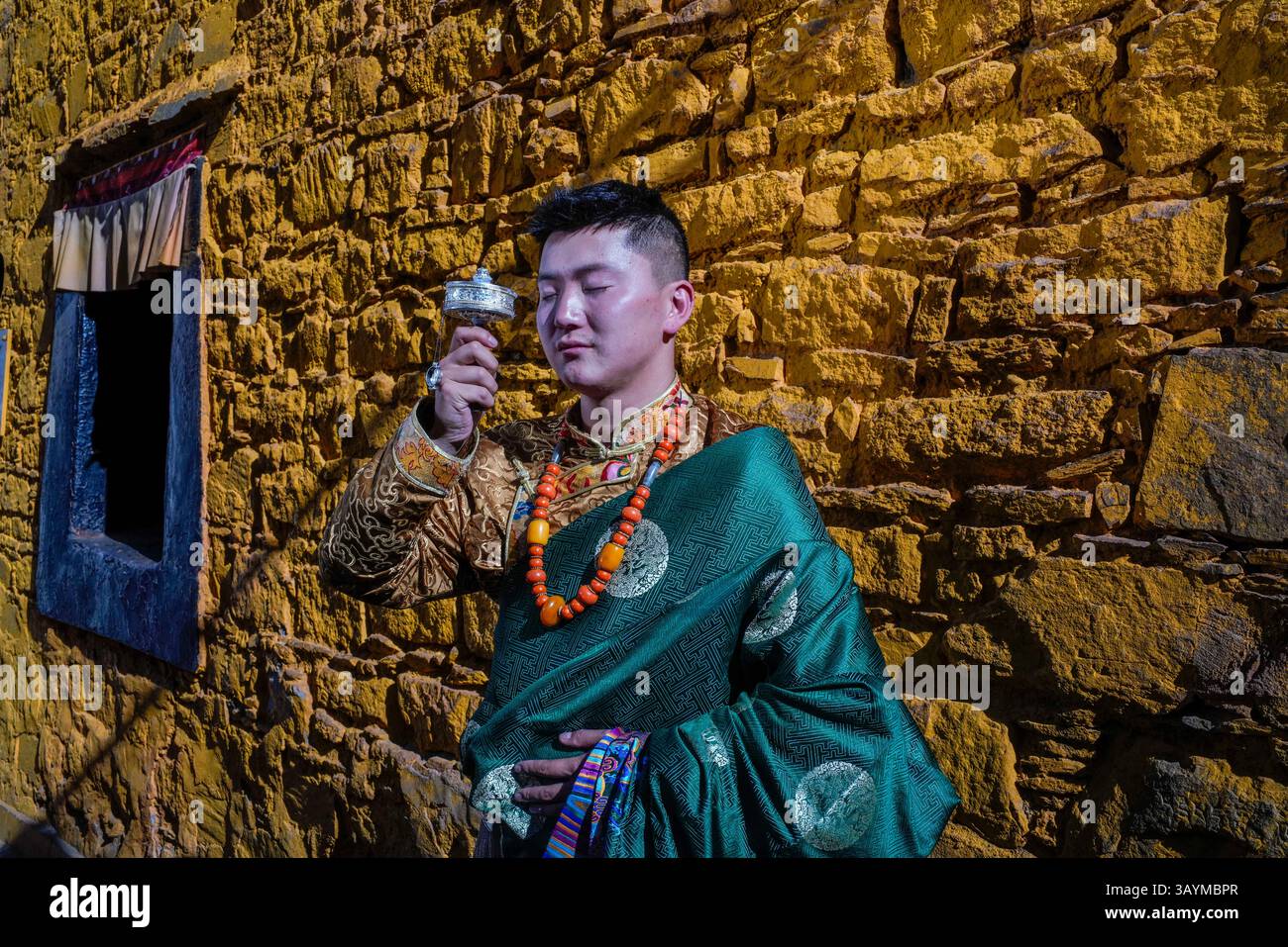 The act of spinning the wheel, known as mani khorlo, is a traditional ...