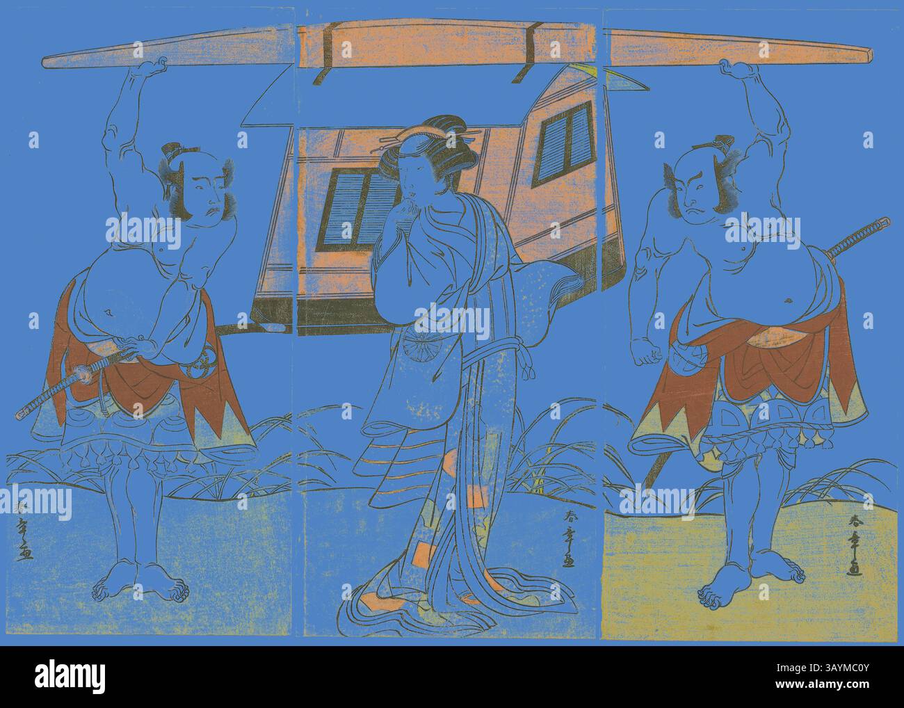 Two sumo wrestlers in vibrant attire hi-res stock photography and ...