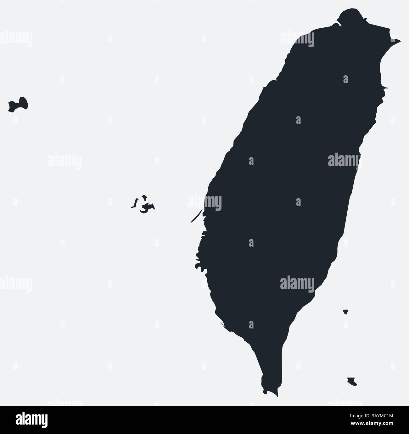 Taiwan map. Just a simple border map. Shape of the country. Flat blank ...