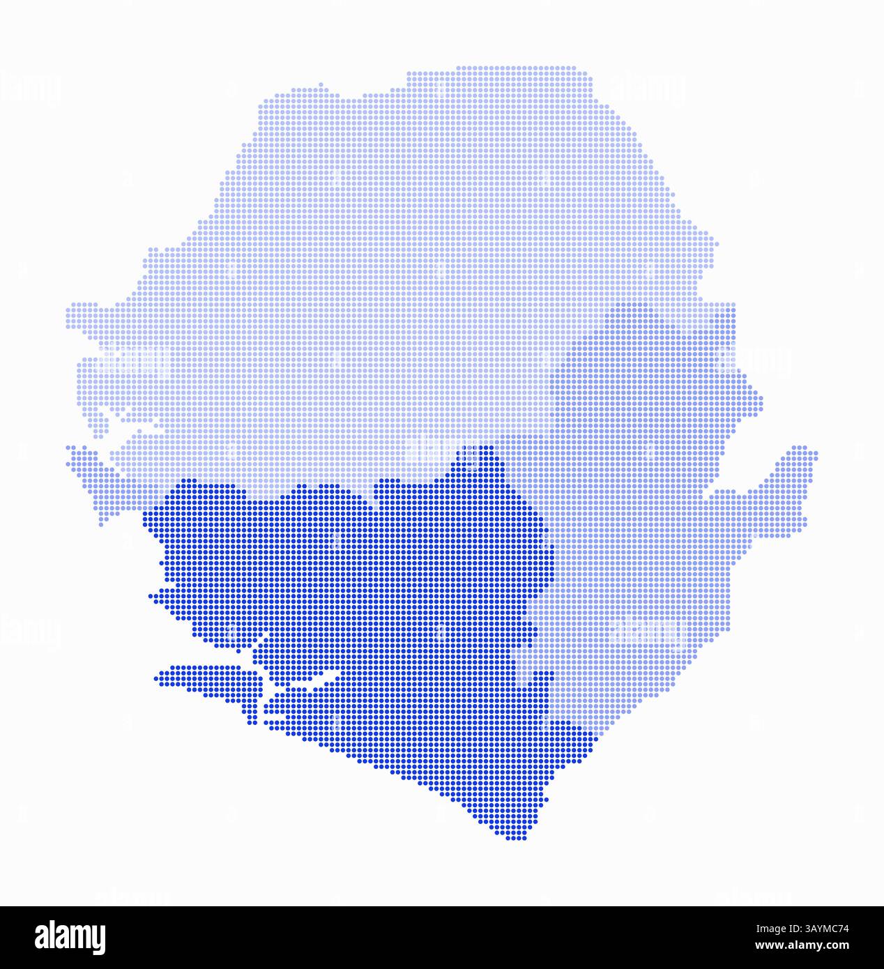 Sierra Leone dotted map. Digital style map of the country on white ...