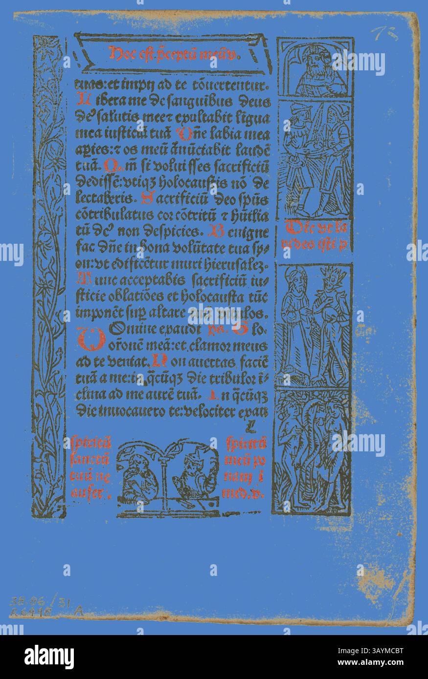 An ancient manuscript page featuring ornate text and illustrations. The ...