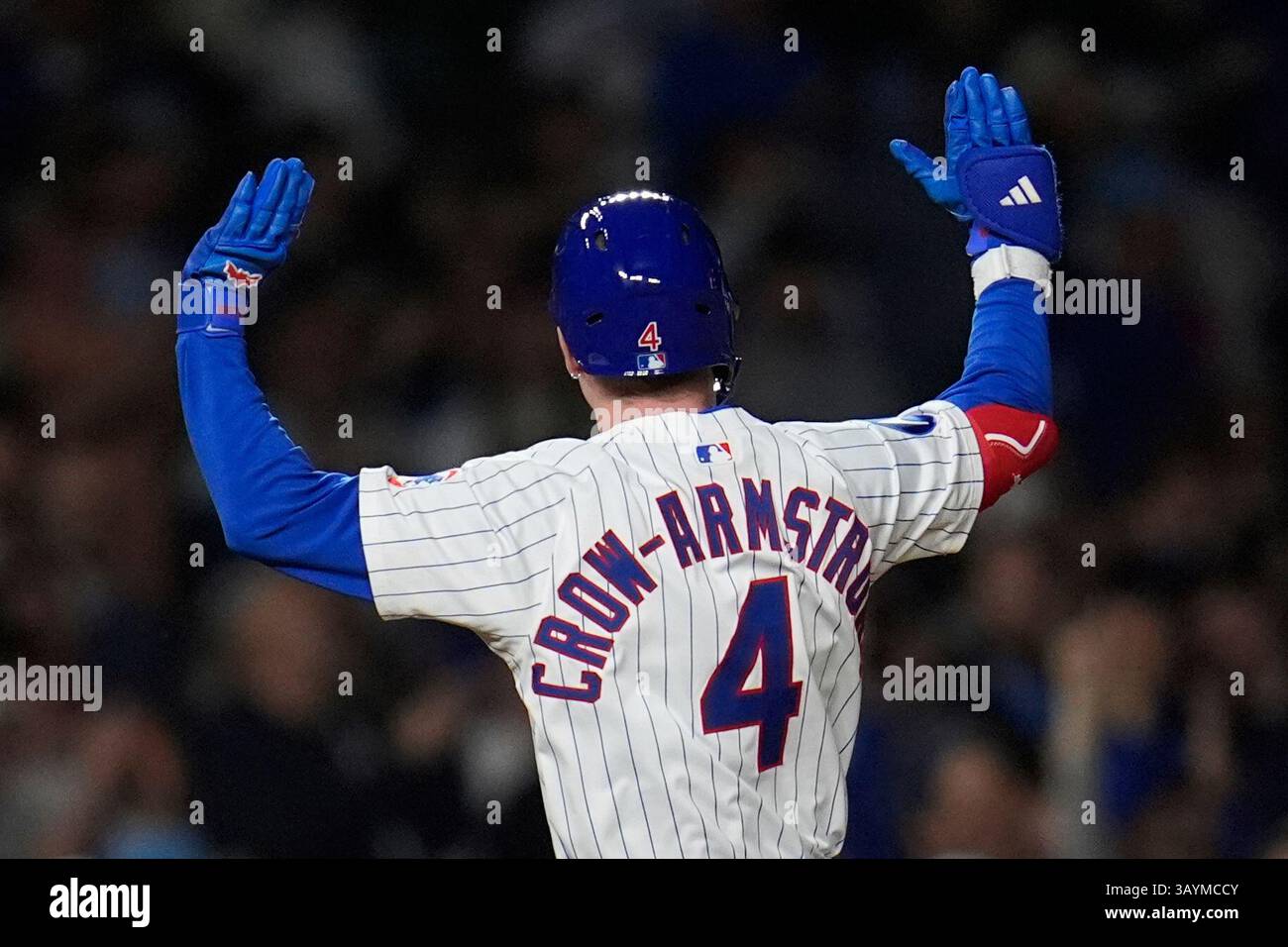 Chicago Cubs' Pete Crow-Armstrong (4) runs the bases after hitting a ...