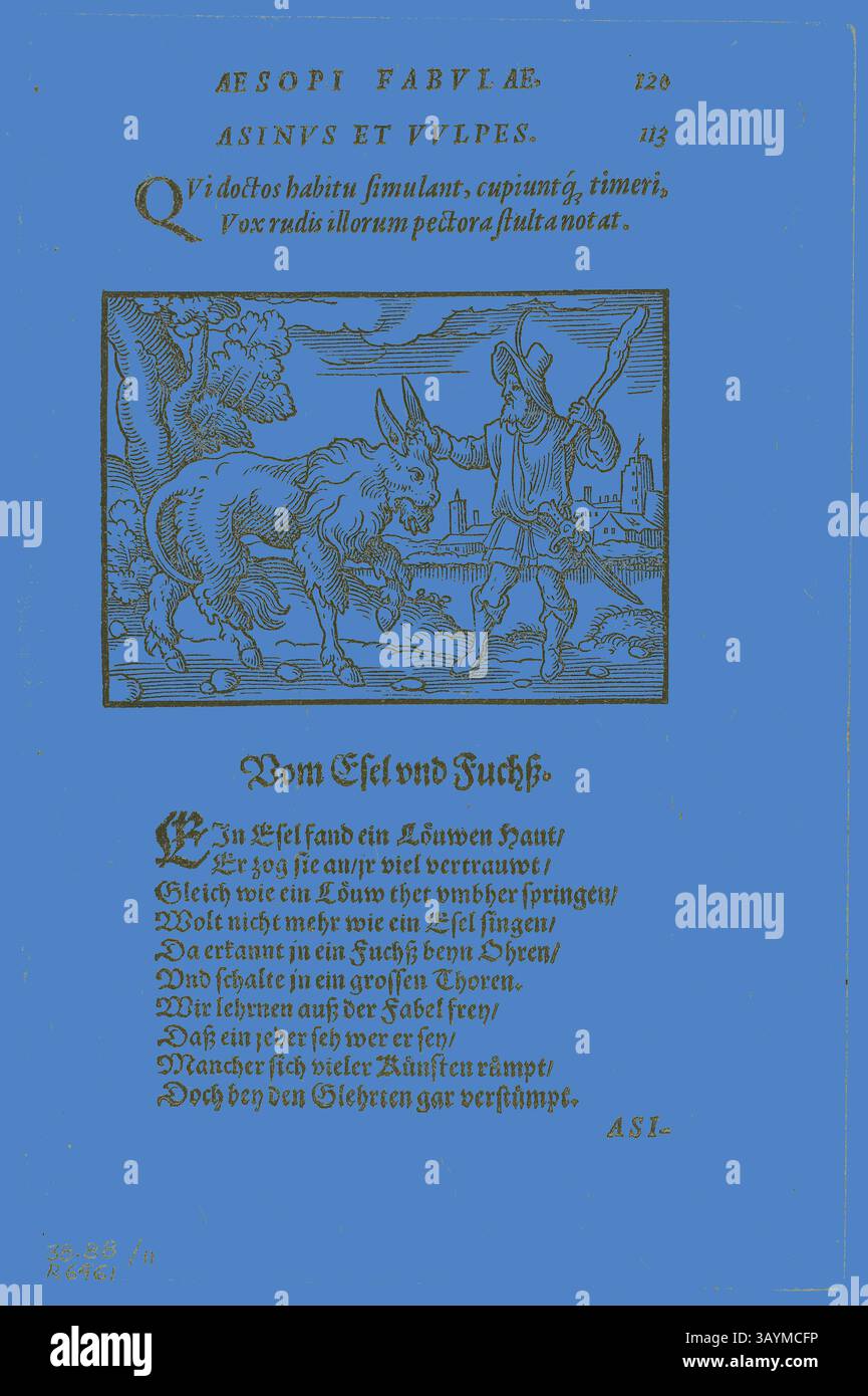 An illustration featuring a scene from Aesop's Fables, depicting a ...