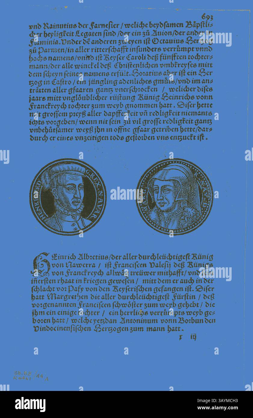 The image features two intricately designed medallions, each depicting ...