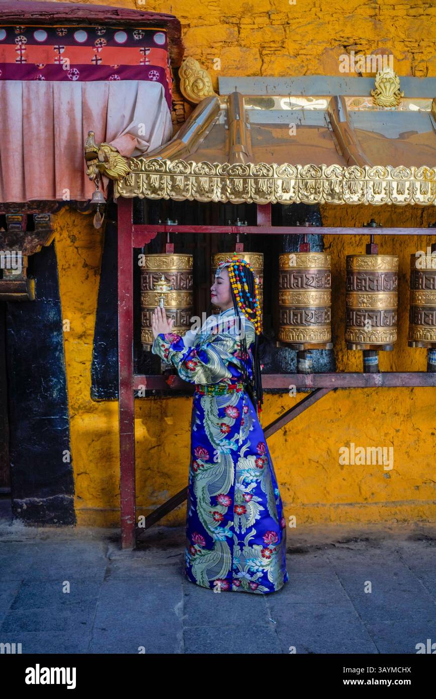 The act of spinning the wheel, known as mani khorlo, is a traditional ...