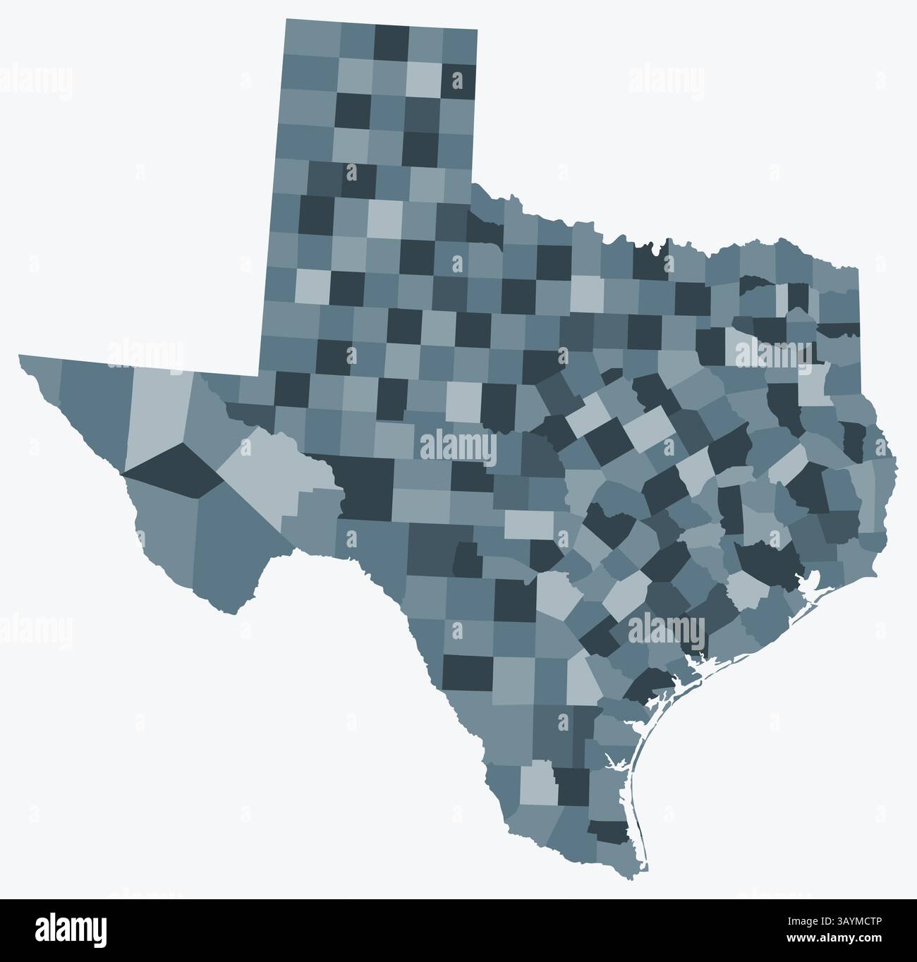 Map of Texas with counties. Just a simple state border map with county ...